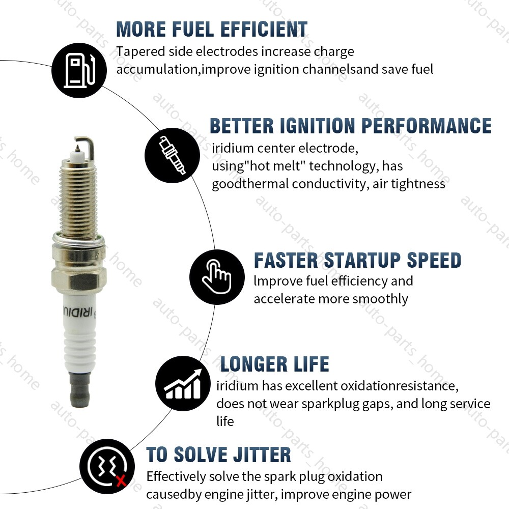 4x Ignition Coils + 4x Spark Plugs For 12-19 Hyundai Accent Kia Soul ...