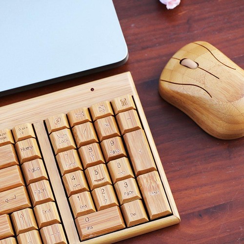 Keyboard Bamboo Mouse Wireless Wood Combo Set Natural Devices A1V8 | eBay