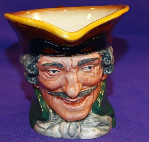 VINTAGE ROYAL DOULTON 3 1/2" CHARACTER / TOBY JUG DICK TURPIN MASK UP ...