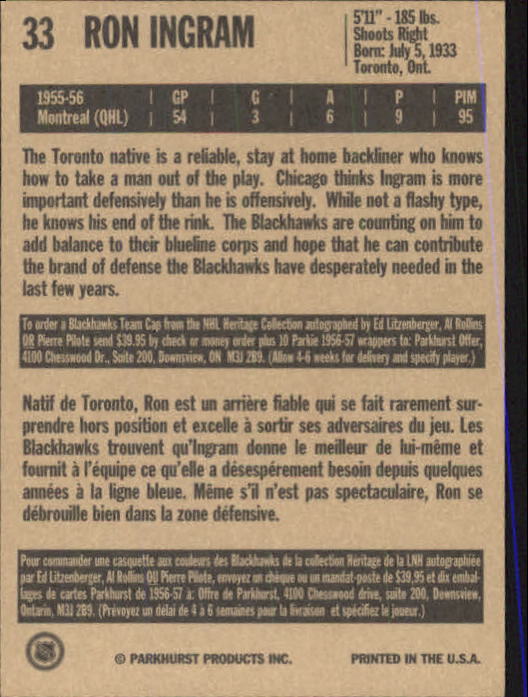 1994 Parkhurst Missing Link #33 Ron Ingram | eBay