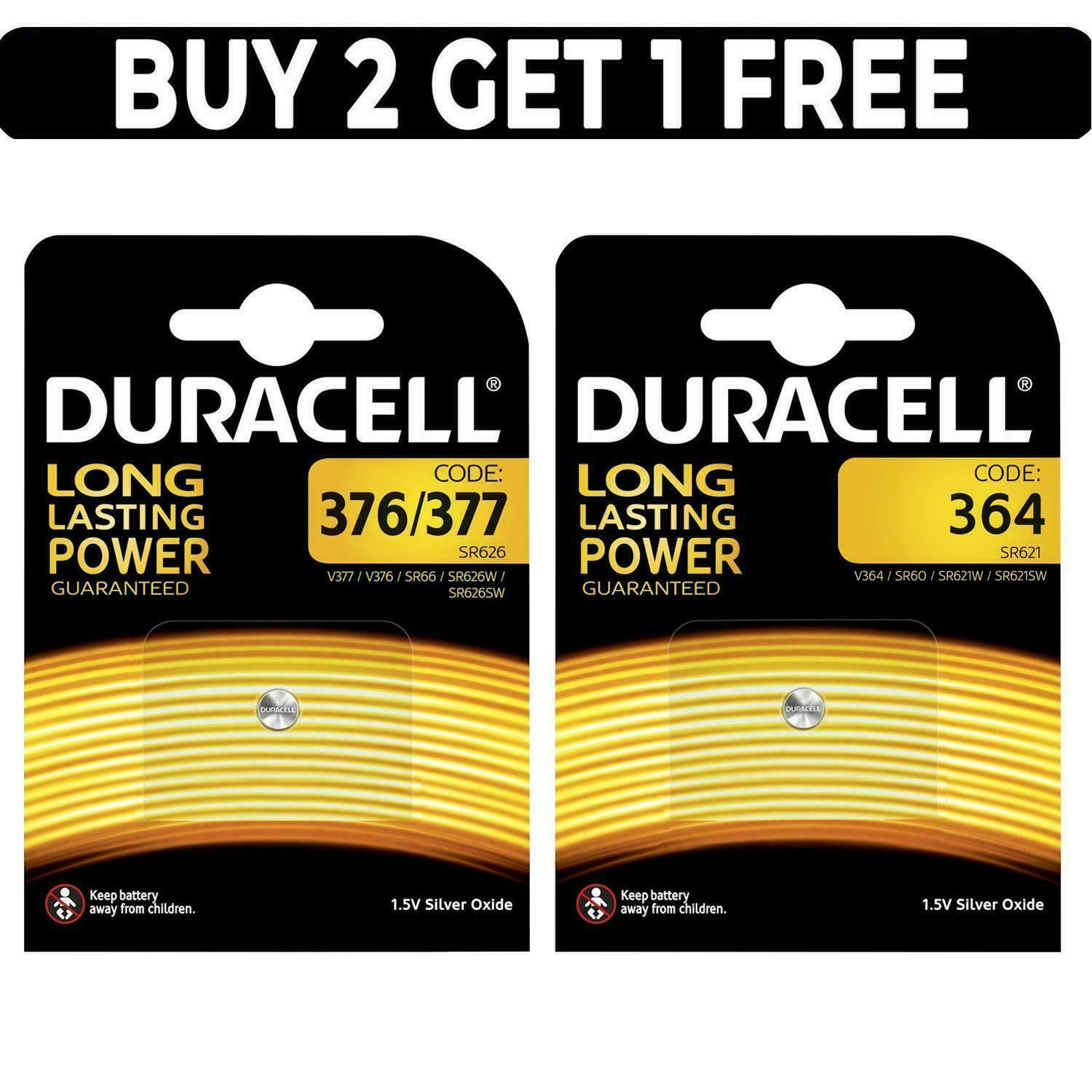 Duracell Silver Oxide 1.5V Watch Batteries 376 377 364 Battery SR626SW ...