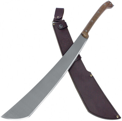 Condor Makara Fixed 1075HC Steel Blade Walnut Handle Machete w/ Sheath ...