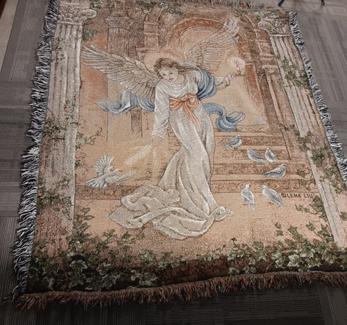 ANGEL of Light Lena Liu Tapestry Throw DOVES 60"x 50" Lap Warmer or ...