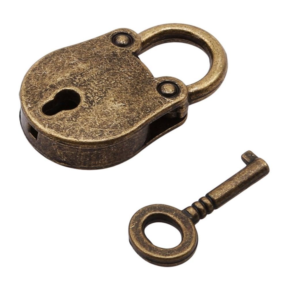 2pcs Archaize Style Bronze Locks Home Decor Retro Lock Antique Padlock ...