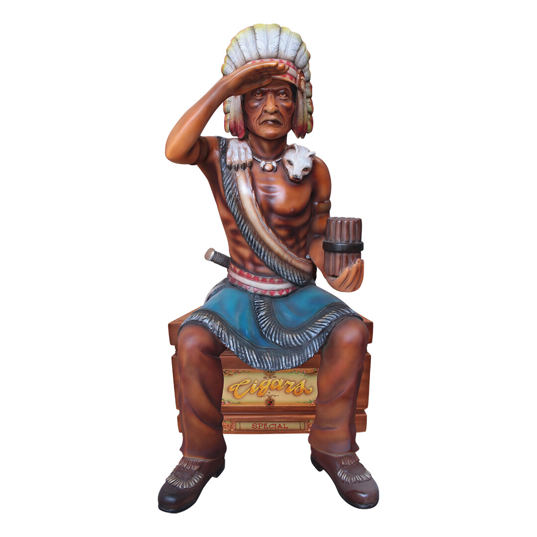 Tobacco Indian Cigar Store Statue Sitting Life Size | eBay