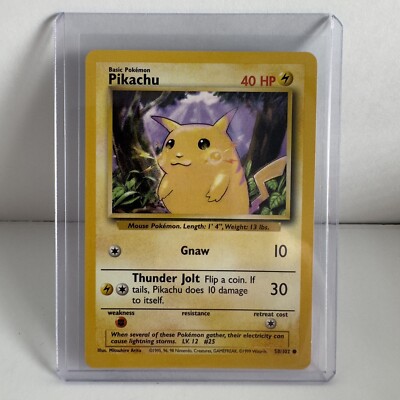 Pokémon TCG Pikachu Base Set 58/102 Regular Unlimited Common | eBay