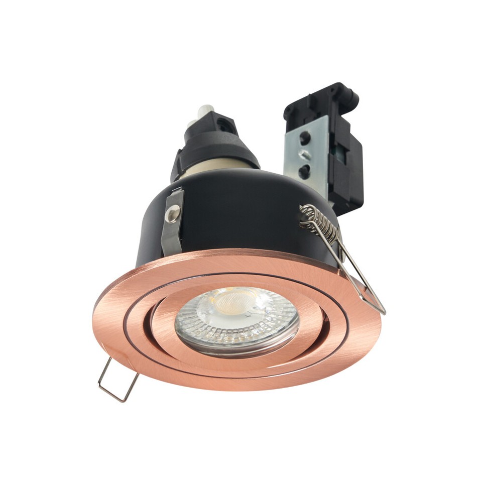 Litecraft Recessed Downlights IP65 Rated Tiltable Spotlights in Copper ...