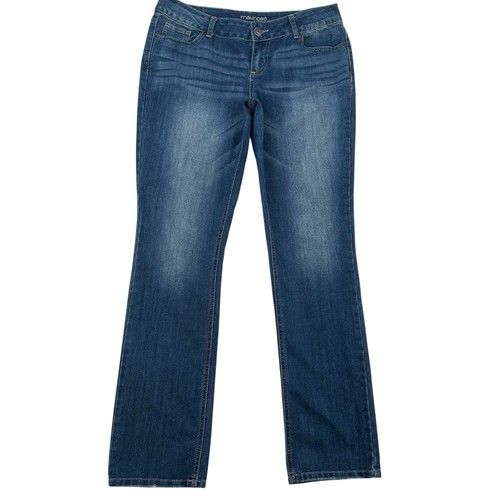Maurices Denim Whiskered Straight Leg Embroidered Every Day Jeans Size ...