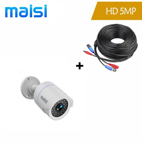 5MP BULLET CCTV CAMERA BNC CABLE HD 24/7 OUTDOOR NIGHT VISION UK IP66 ...