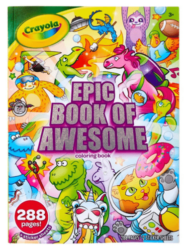 Crayola Epic Book of Awesome Coloring Book 288 Pages+2 Sticker Pages (9 ...