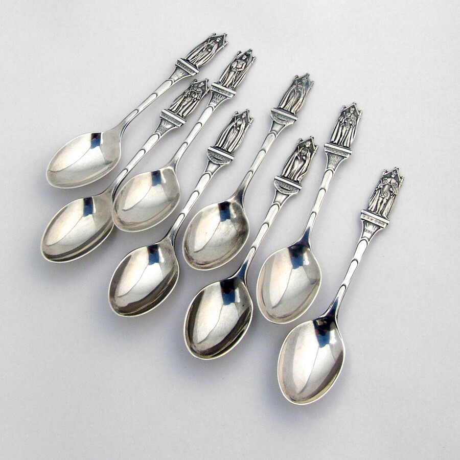 Rare 8 Spoons Set British Monarchs Of The Century Birks Sterling Silver ...