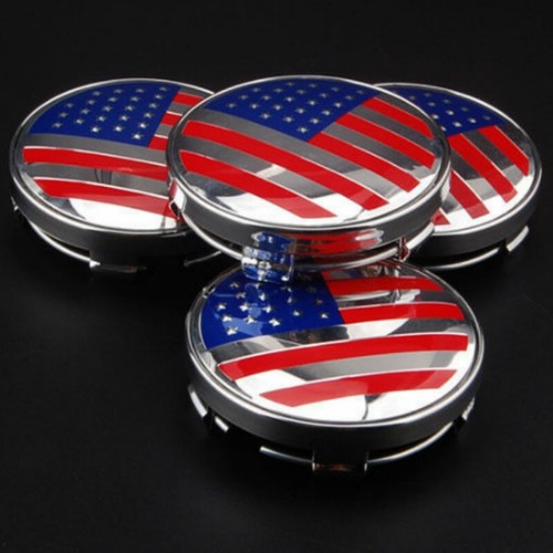 4x 60mm USA American Flag Car Wheel Center Hub Caps Badges Emblem Decal ...