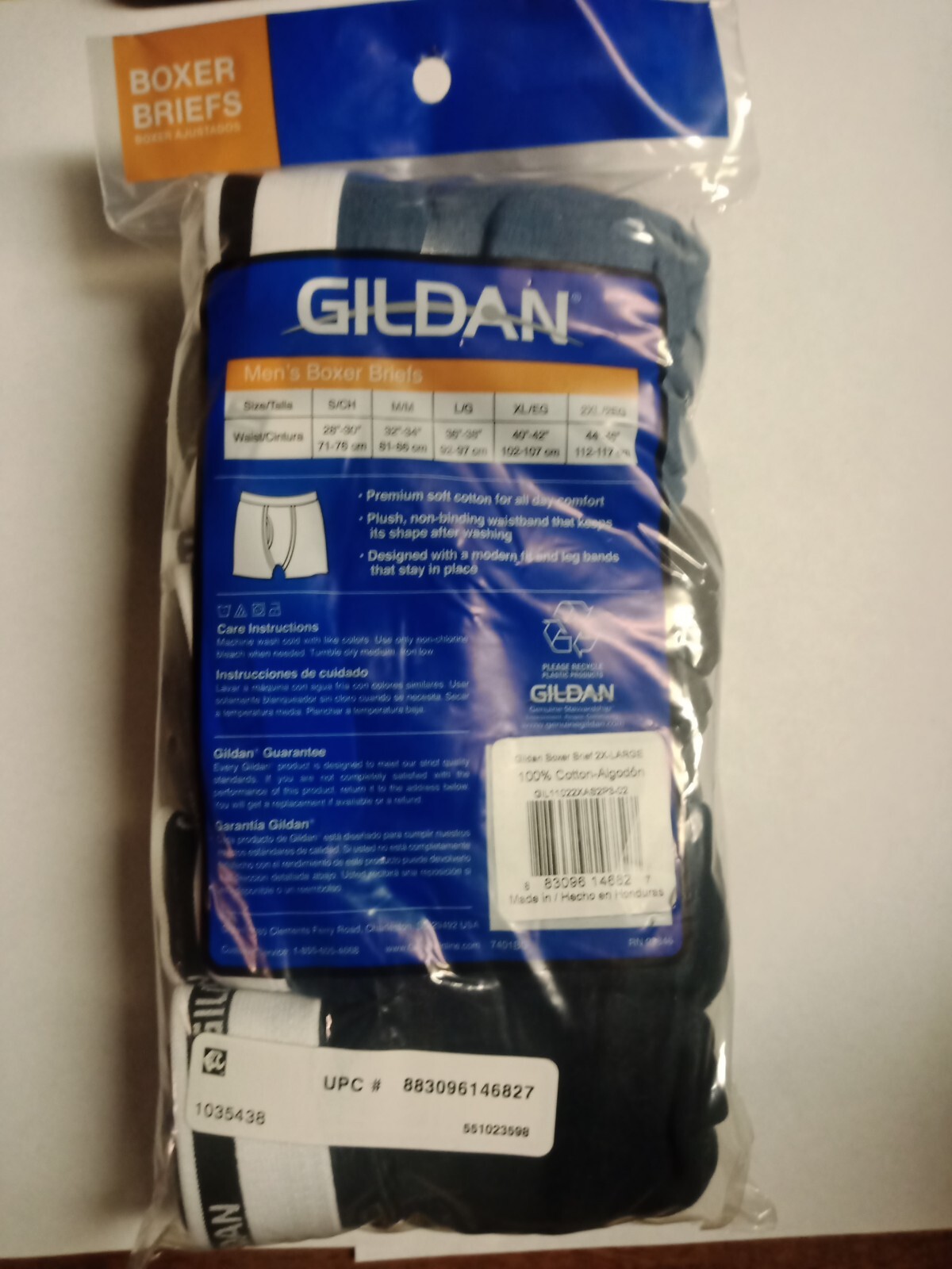 1 Pack Men's Gildan Boxer Brief Premium Waistband Underwear 2XL 44/46 ...
