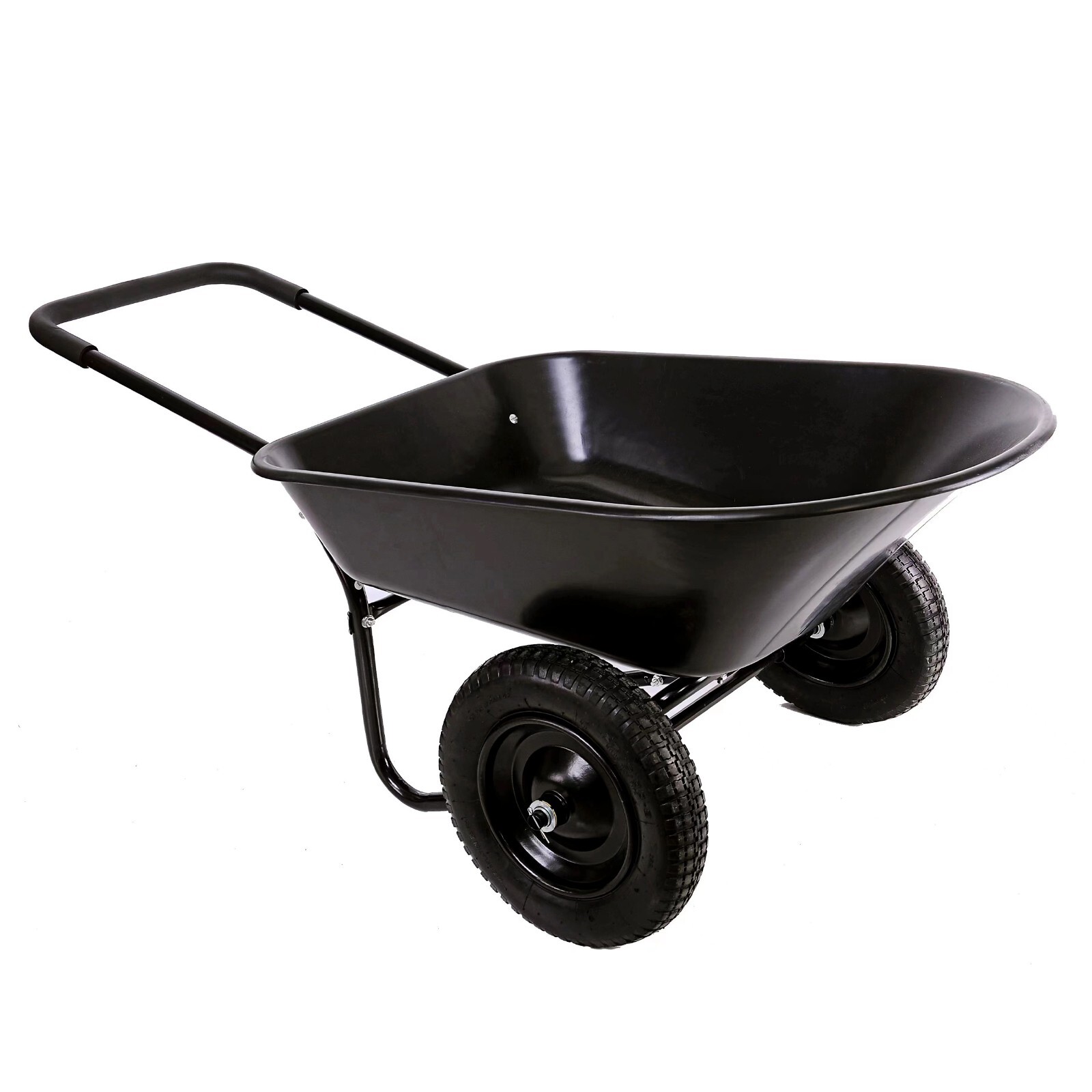 Garden WHEELBARROW 150kg Heavy Duty 85L Plastic Yard Barrow 2 Wheels ...
