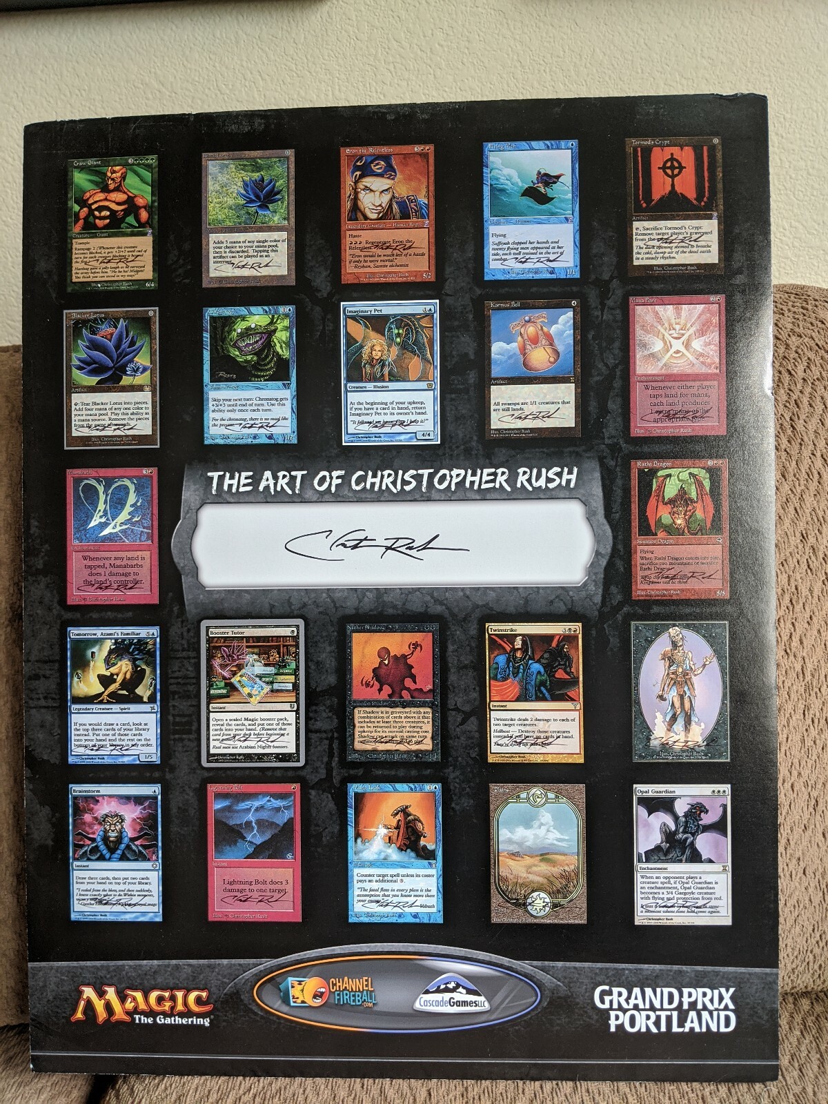 RARE MTG Signed Christopher Rush 23 signatures! Lotus, Bolt sign/poster ...