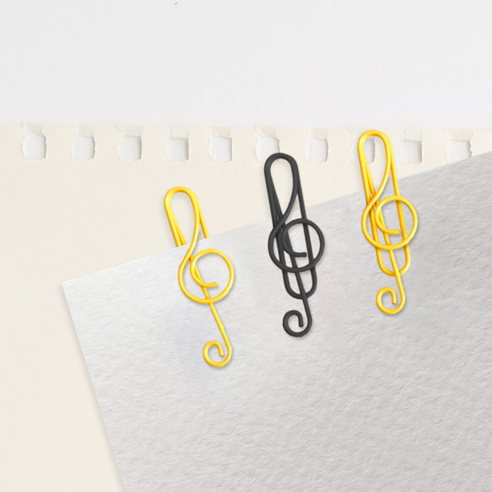 50pcs Paper Clip Music Note Shape 6 Colors For Book Photo Memo With Box ...