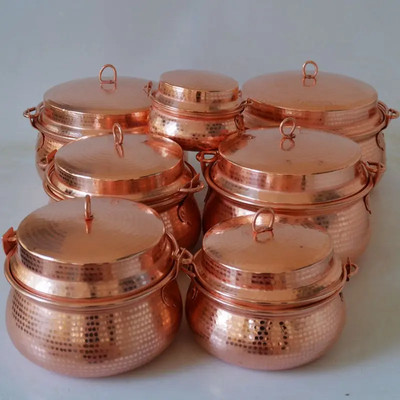 Pure Copper Pot Rice Stew Casserole Lid Thick Handmade Soup Potato Gas ...