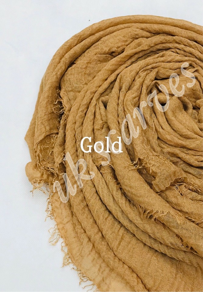 New Style Crinkle Scarf Hijab Plain Maxi Headscarf Crimp Scarves Shawl ...