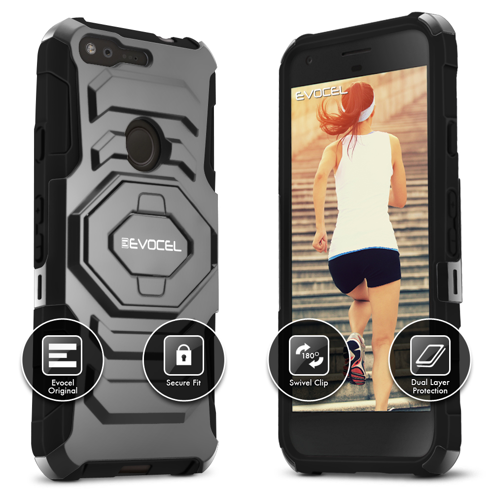 Google Pixel Case, Evocel Dual Layer Case w/ Belt Clip & Kickstand | eBay