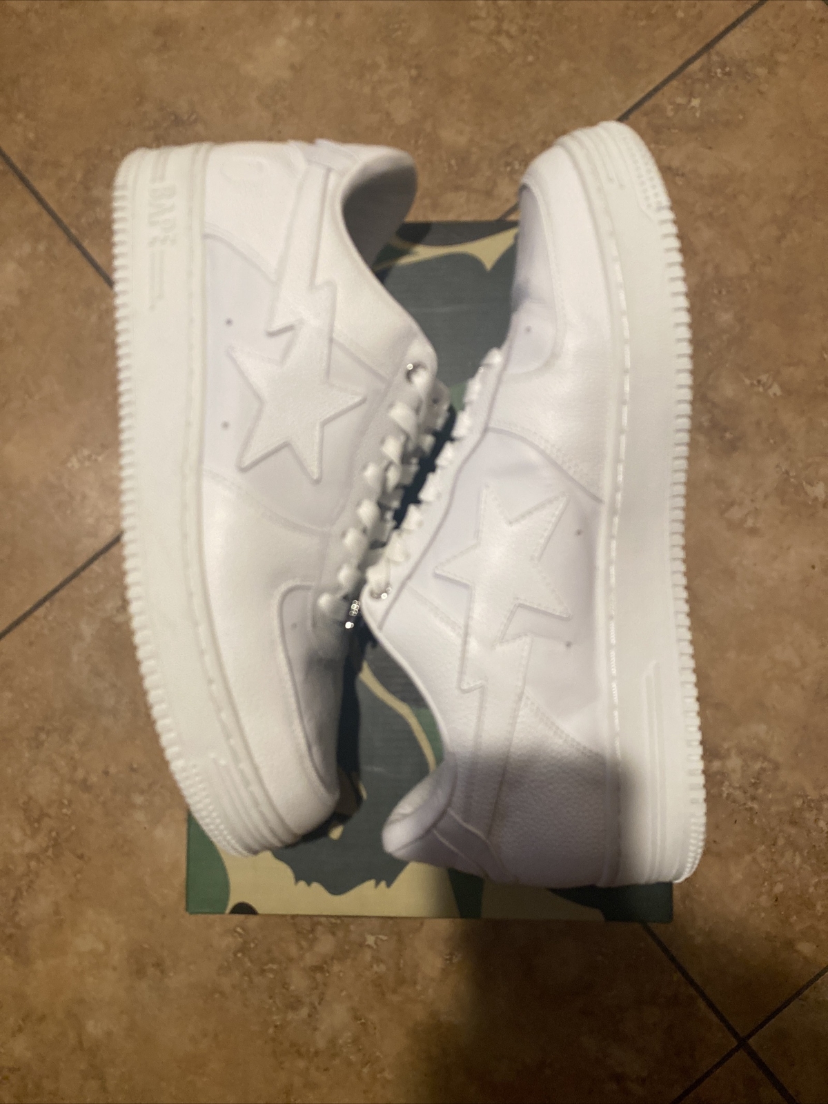 Triple White Bapesta Size 13-PREOWNED WITH BOX - Gem