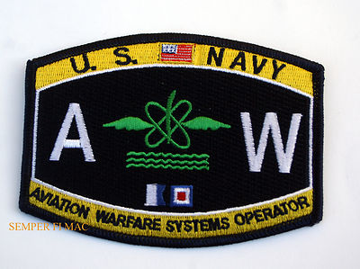 US NAVAL AVIATION WARFARE SYSTEMS OPERATOR AW RATING BADGE HAT PATCH ...