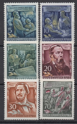 Germany DDR 1955 Sc# 259-264 Mint MNH Friedrich Engels editor manifesto ...