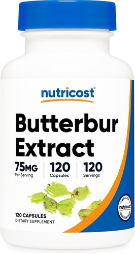 Nutricost Butterbur Extract Capsules (75mg) 120 - Gluten Free ...