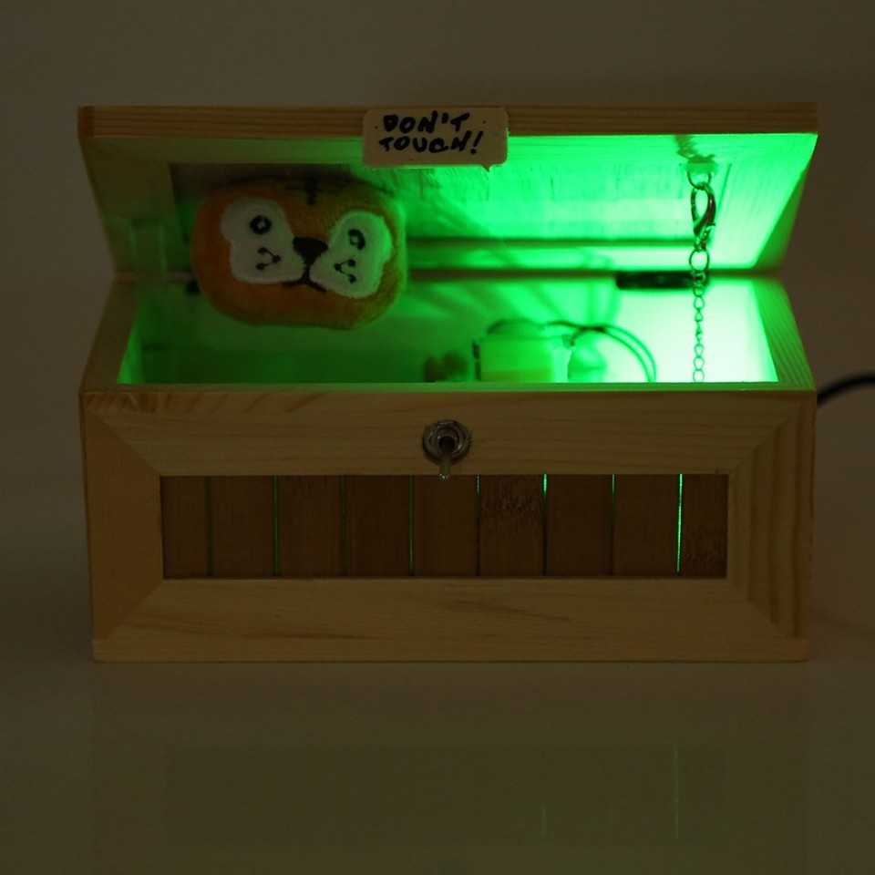 Wooden USB Electronic Box Cute Tiger Funny Interactive Stress Relief ...