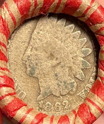 unsearched old cents roll vintage coins 50 pennies penny collection set ...