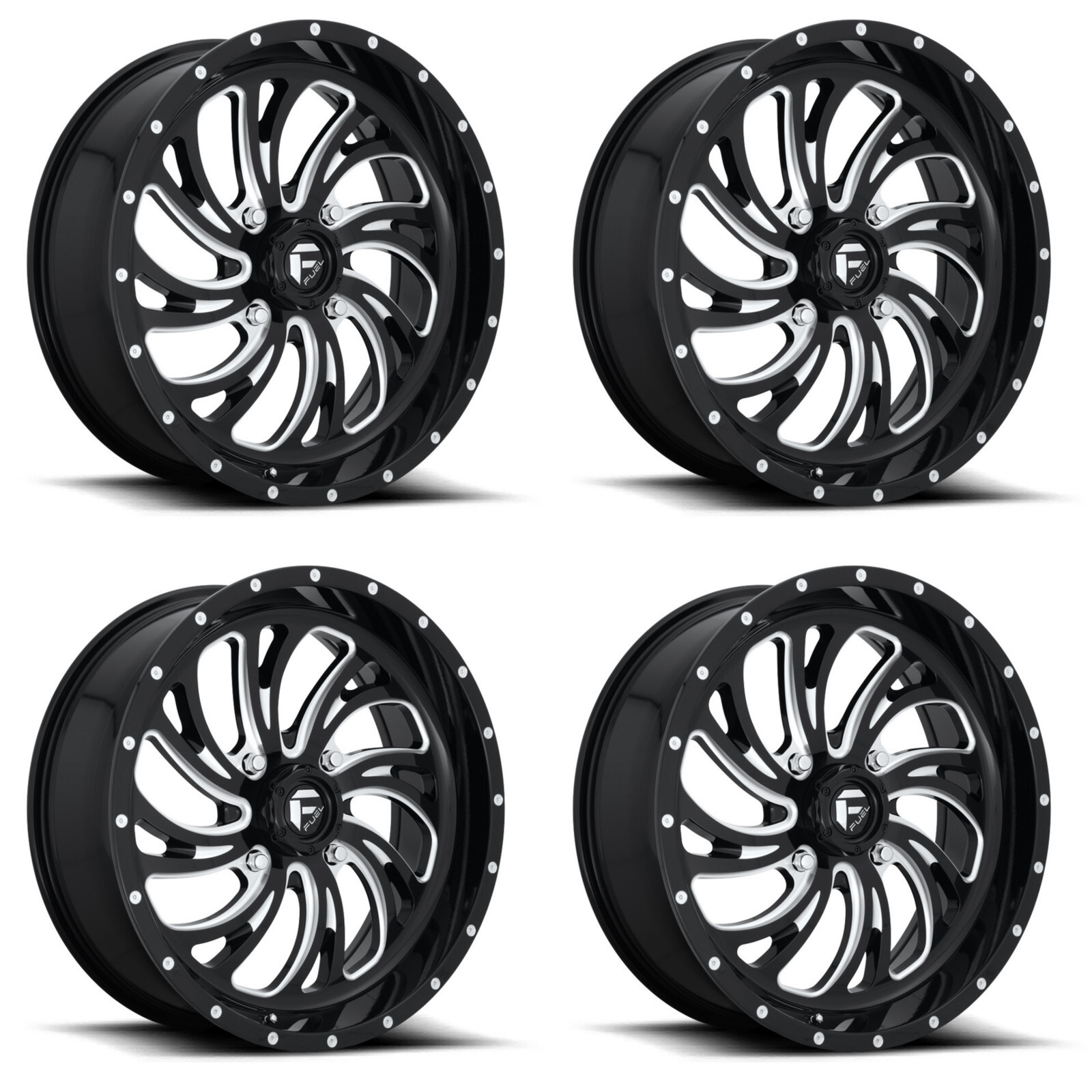 4 ATV/UTV Wheels Set 24in Fuel Kompressor Gloss Black D641 4/156 13mm ...