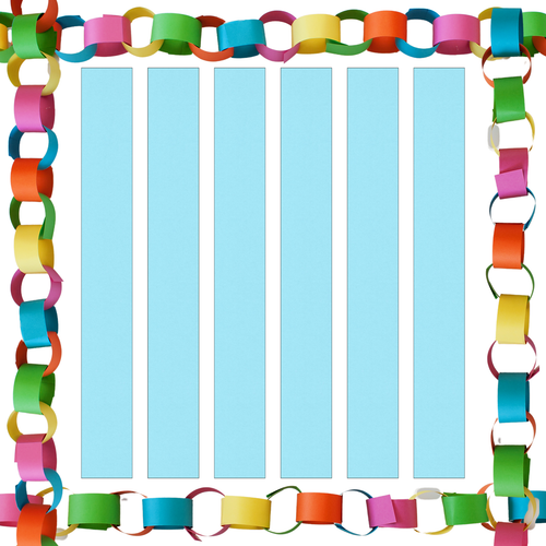 Light Blue Paper Chain Card Strips. 5 Meter / 16 Feet Long. Wedding ...