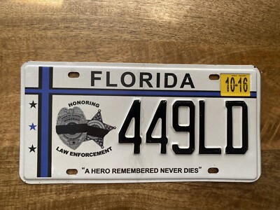 Florida Honoring Law Enforcement License Plate (Support) *RARE* | eBay