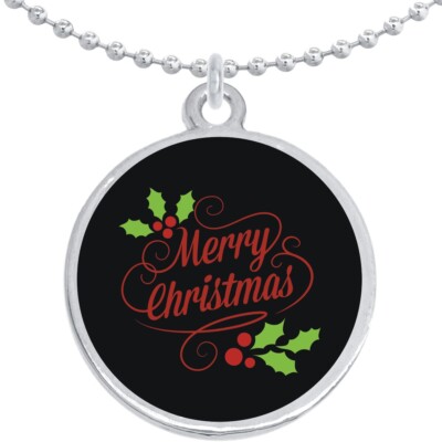 Merry Christmas Round Pendant Necklace Beautiful Fashion Jewelry | eBay