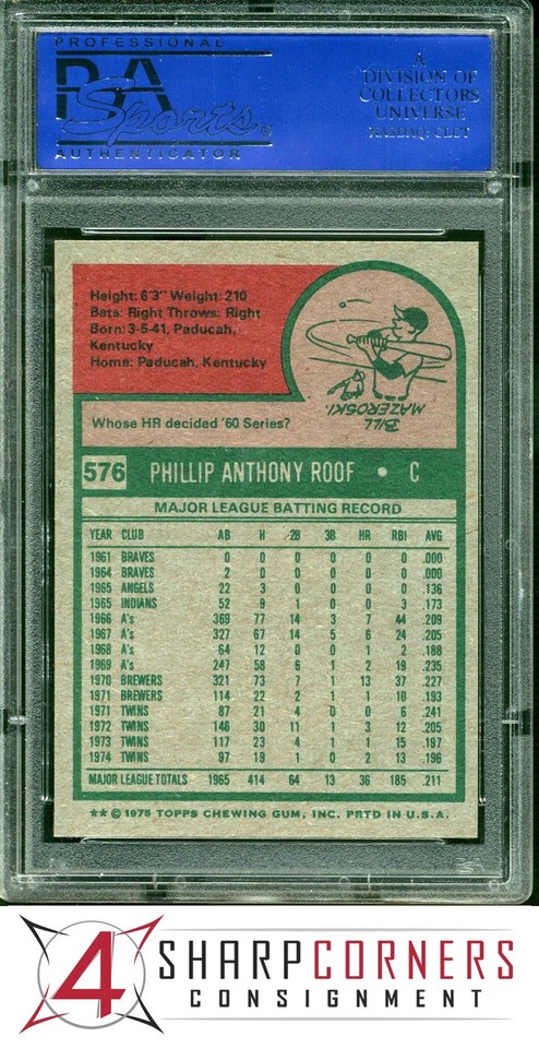 1975 TOPPS #576 PHIL ROOF TWINS PSA 8 | eBay