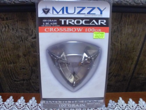 NEW MUZZY 3 Blade CROSSBOW Trocar 100 Grain Archery Hunting Fixed ...