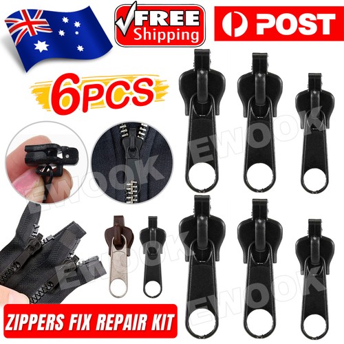 6Pcs Universal Instant Fix A Zipper Repair Replacement Zip Sewing Kit ...