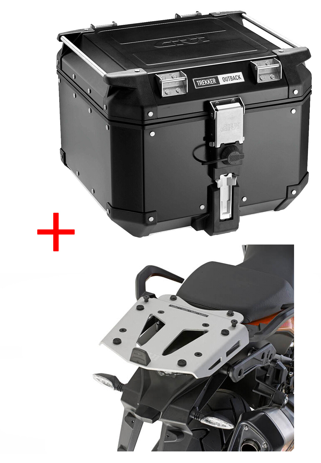 Givi black Outback 42L top case & mount kit for KTM 1090 1190 1290 ...