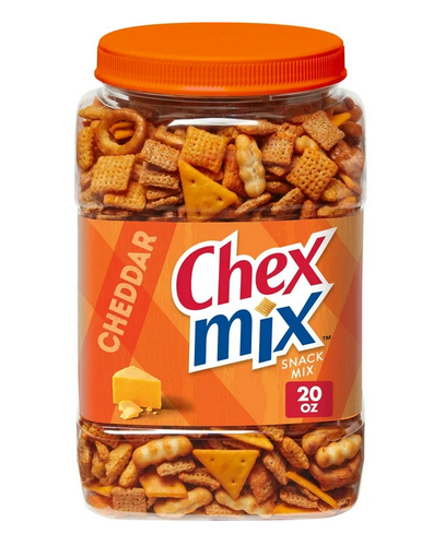 Chex Mix Cheddar Savory Snack Mix Salty Snacks Tub 20 oz | eBay