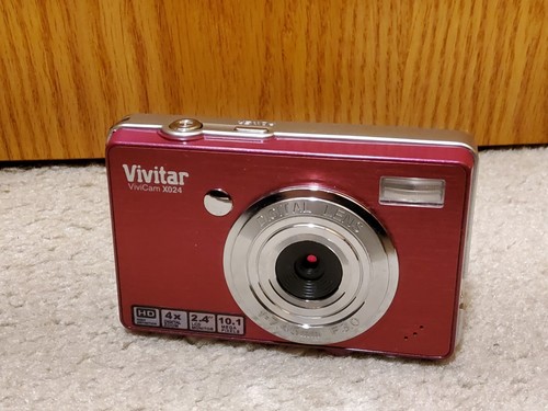 Vivitar ViviCam X024 10.1MP Digital Camera Burgundy Bundle with Strap ...
