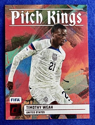 Timothy Weah 2023-24 Donruss FIFA PITCH KINGS RED PARALLEL Card #16 USA ...