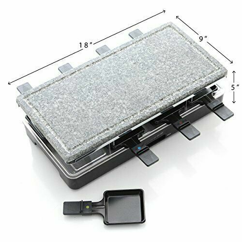 Raclette Grill for Eight People, Includes Granite Cooking Stone ...