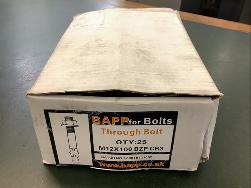 BAPP For Bolts Through Bolt M12x100 in BZP (25pieces) | eBay UK