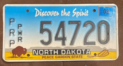 North Dakota 2014 PRO RATE POWER License Plate # 54720 | eBay