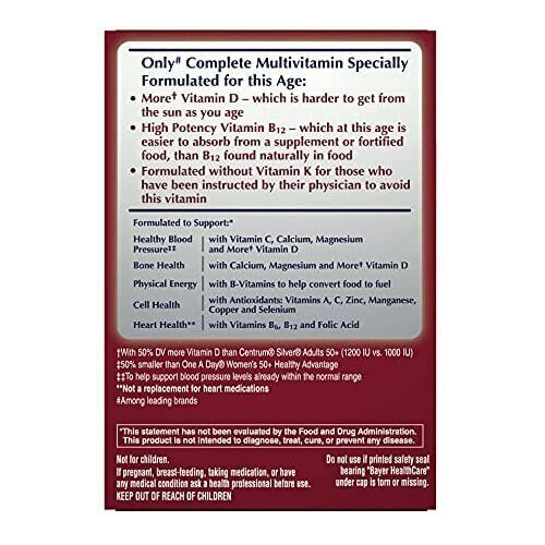 One A Day Multivitamin Multimineral Supplement Tablets Proactive 65 ...