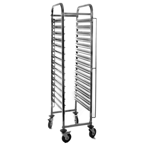 STAINLESS STEEL GN GASTRONORM PAN RACK TROLLEY BAKER BUN DOUGH 15 x GN1 ...