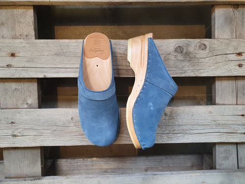 Swedish Clogs Troentorp Da Vinci Mist Blue Suede Size US Womens 8 / EU ...
