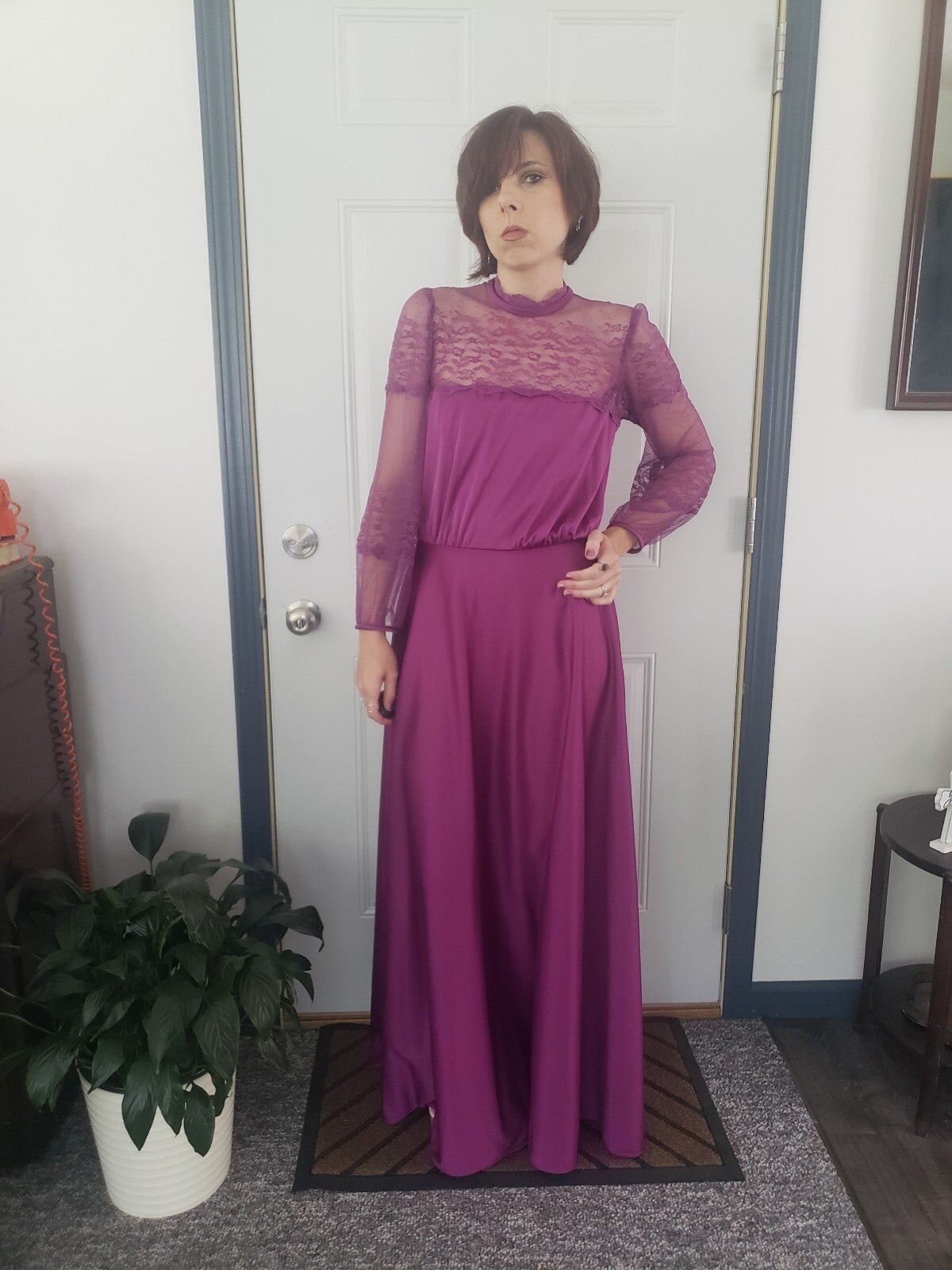 Vintage 70s Purple Prom Dress - Gem