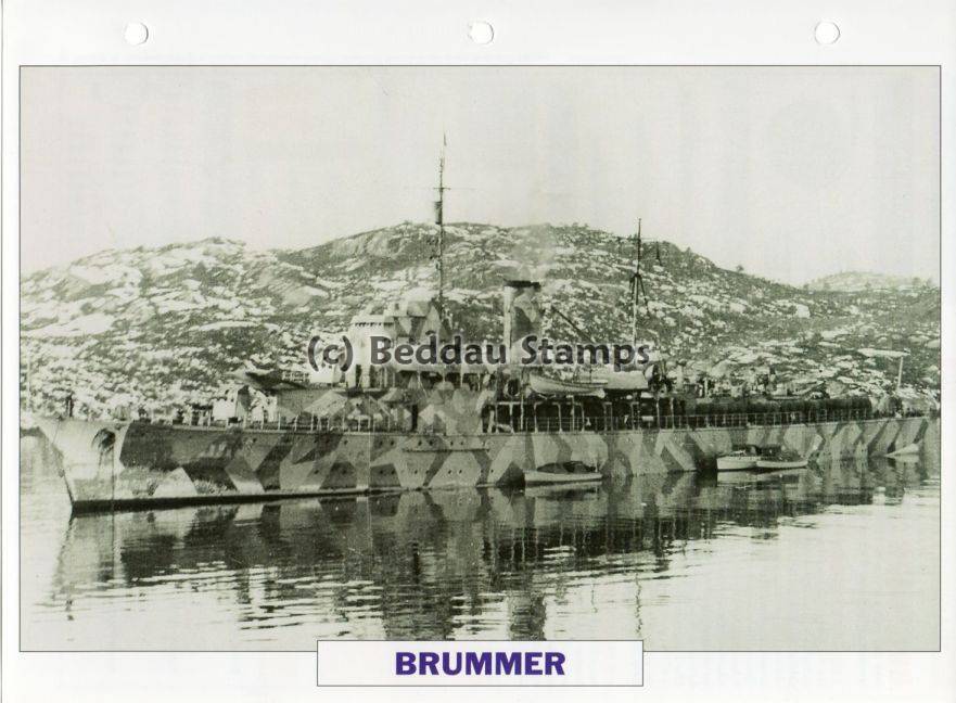 1932 BRUMMER Gunnery Training Ship / Germany Warship Photograph Maxi ...