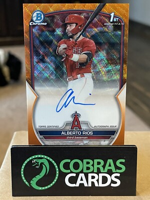 2023 Bowman Draft Chrome Alberto Rios #CDA-AR Orange Wave Auto /25 ...