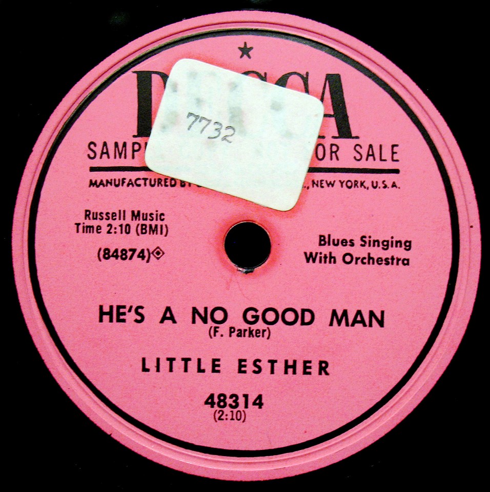 LITTLE ESTHER-He's A No Good Man+Sit Back Down-Rare Blues Promo 78 ...